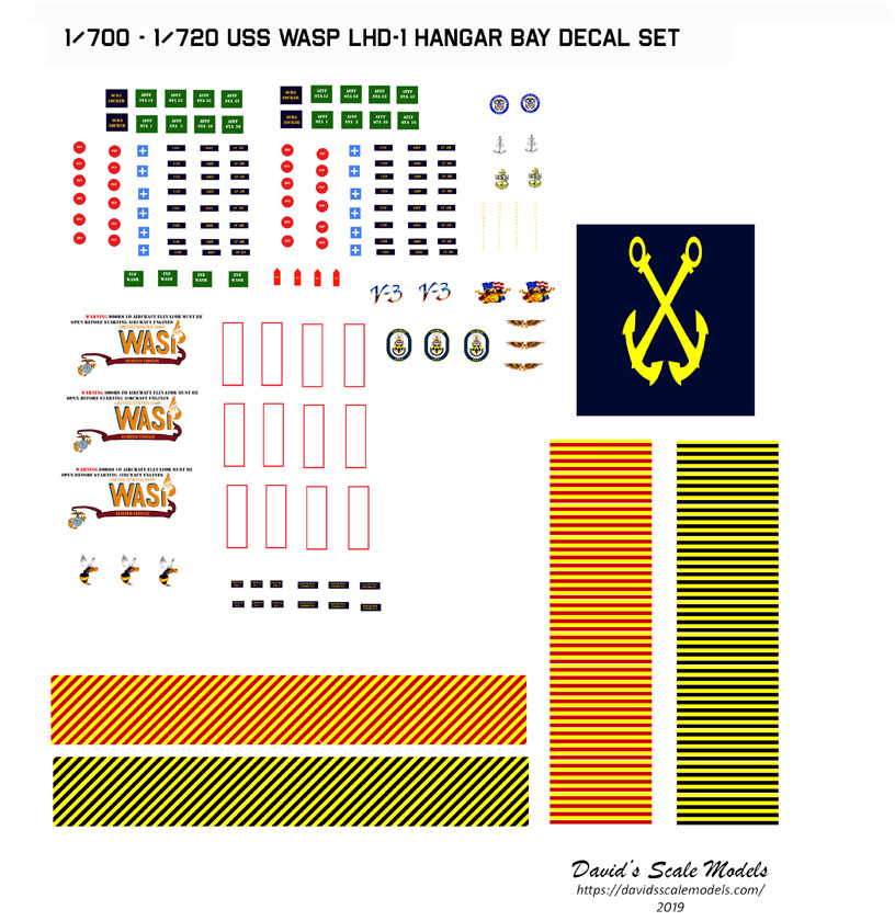 1/700 – 1/720 Wasp Class LHD Hangar Bay Decal Sets – Davids Scale Models